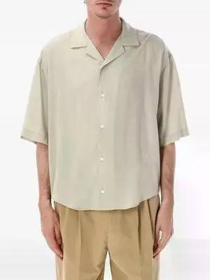 AMI Paris Logo-embroidered Boxy Shirt - Neutrals