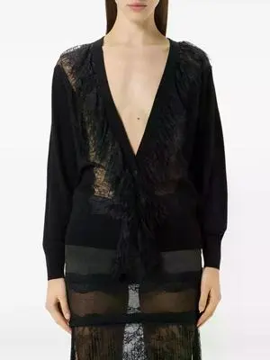 Blumarine Lace-trim Ruffled Cardigan