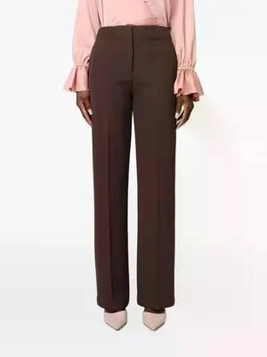 HANITA Pressed-crease Straight-leg Trousers - Brown