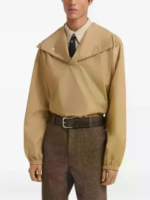 Marni Beige Nylon Jacket With Funnel Neck