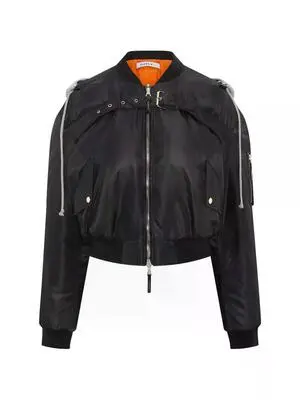 SRVC STUDIO Hood-detail Bomber Jacket - Black