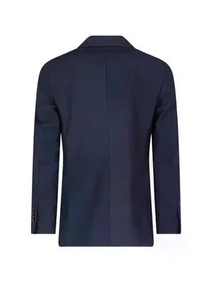 LARDINI Double-breasted Peak-lapel Suit Jacket - Blue