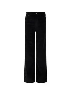 LOIS Corduroy Wide-leg Trousers - Black