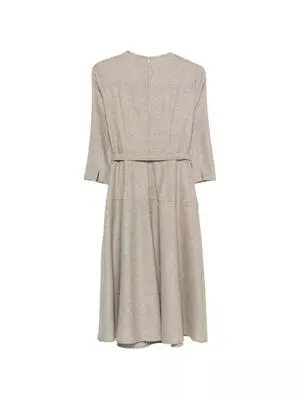 Antonelli Firenze Belted Three-quarter Sleeve Midi Dress