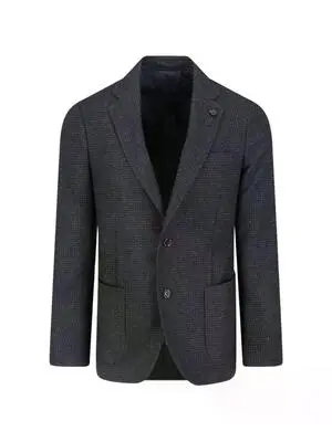 LARDINI Check-pattern Notched-lapel Blazer
