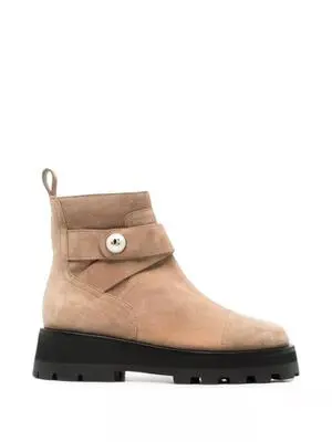 JIMMY CHOO Pearl-embellished Suede Ankle Boots