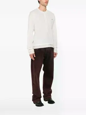 ANN DEMEULEMEESTER Layered-effect Henley-neck T-shirt