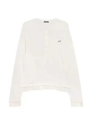 ANN DEMEULEMEESTER Layered-effect Henley-neck T-shirt