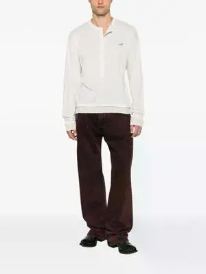 ANN DEMEULEMEESTER Layered-effect Henley-neck T-shirt
