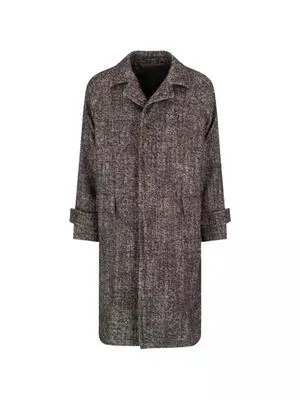 Tagliatore Marl-pattern Raglan-sleeve Coat - Brown