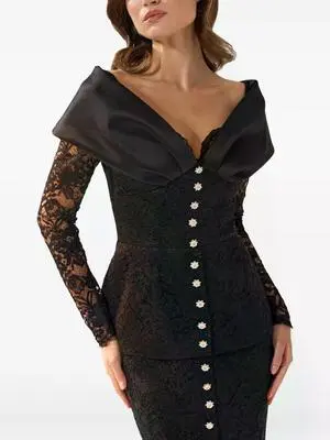 SILK LOVE & LACE Tamara Off-shoulder Gown