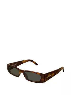 Saint Laurent Sl 942 Rectangle-frame Sunglasses - Brown