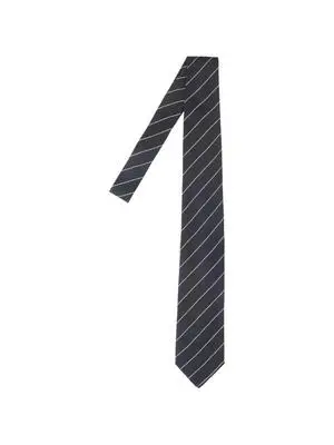 LARDINI Diagonal-stripe Tie - Black
