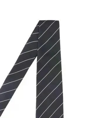 LARDINI Diagonal-stripe Tie - Black