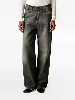 VICOLO Faded Wide-leg Jeans