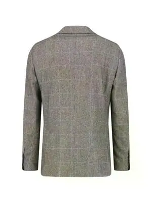 LARDINI Check-pattern Wool Blazer - Grey