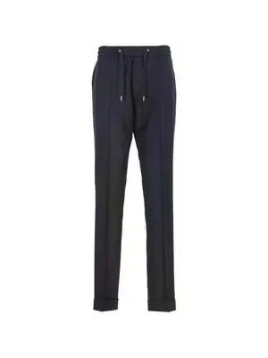 Paul Smith Drawcord-waist Turn-up Trousers - Blue