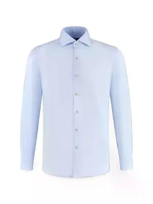 LUIGI BORRELLI Cutaway-collar Long-sleeve Shirt - Blue