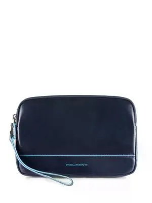 PIQUADRO Leather Wristlet Clutch Bag - Blue