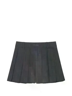 DUNST Pleated Checked Mini Skirt - Grey