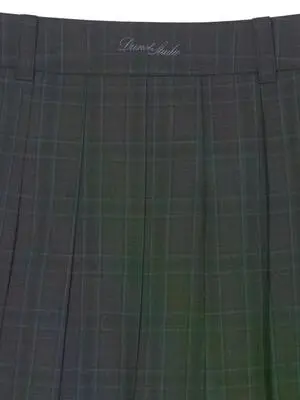 DUNST Pleated Checked Mini Skirt