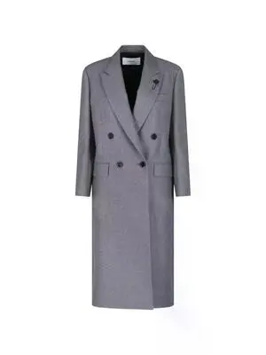 LARDINI Double-breasted Cashmere Coat - Grey