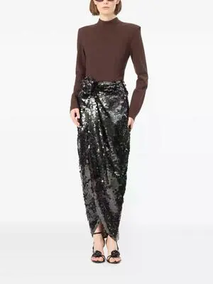 ROTATE BY BIRGER CHRISTENSEN Knotted Midi Dress
