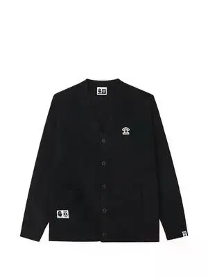 FINGERCROXX Logo-patch V-neck Cardigan - Black