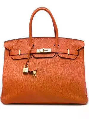 Hermès 2011 Togo Birkin Retourne 35 Handbag - Orange