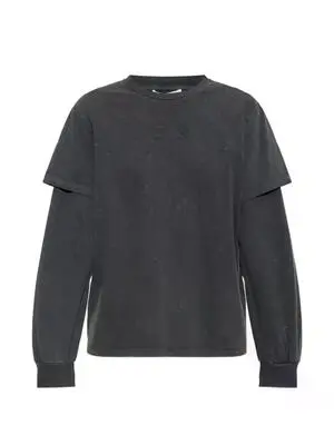 GANNI Logo-print Layered-sleeve T-shirt