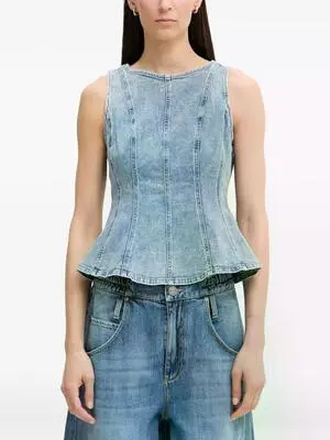 LEVI'S Leighton Peplum Sleeveless Top - Blue