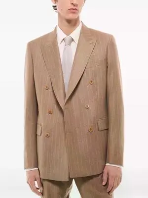 FURSAC Double-breasted Striped Blazer