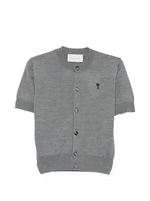 AMI Paris De Coeur Short-sleeve Cardigan