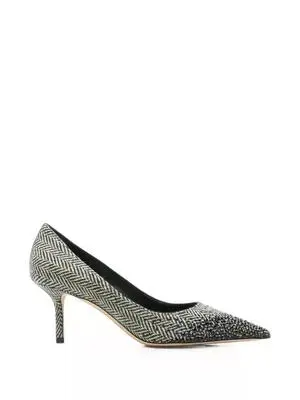JIMMY CHOO Herringbone Crystal-embellished Pumps