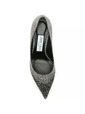 JIMMY CHOO Herringbone Crystal-embellished Pumps