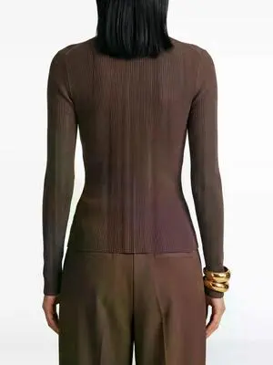 Max Mara Ribbed-knit Turtleneck Sweater - Brown