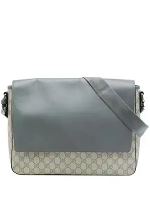 Gucci 2016-2026 Gg Supreme And Calfskin Flap Crossbody Bag - Neutrals