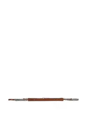 HED MAYNER Chain-link Leather Belt - Brown
