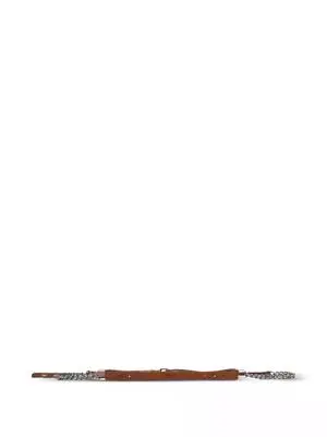 HED MAYNER Chain-link Leather Belt - Brown
