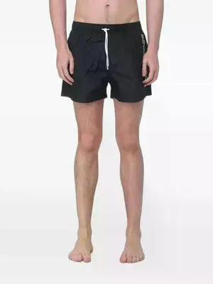Emporio Armani Logo-print Drawstring Swim Shorts - Black