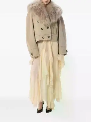 Blumarine Double-breasted Faux-fur Collar Coat