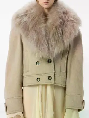 Blumarine Double-breasted Faux-fur Collar Coat