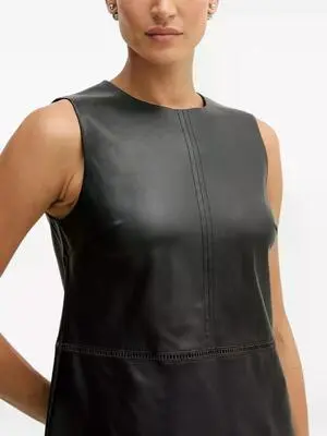 Sisley Perforated-detail Faux-leather Tank Top