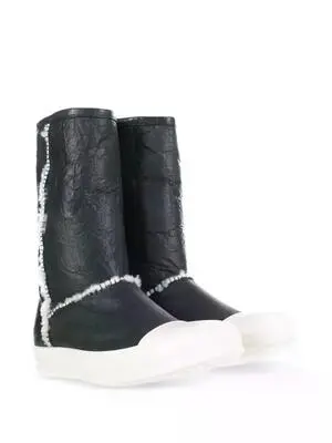 Rick Owens Shearling-trim Ankle Boots - Black
