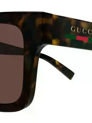 Gucci Tortoiseshell-effect Square-frame Sunglasses