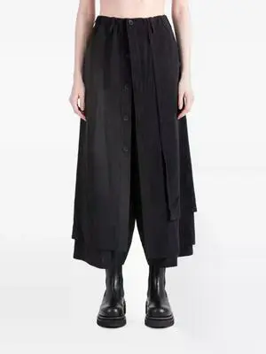 Yohji Yamamoto Layered Button-down Wide-leg Trousers