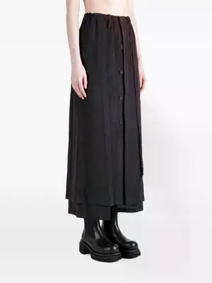 Yohji Yamamoto Layered Button-down Wide-leg Trousers