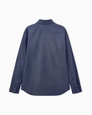 Giorgio Armani Blouson Jacket Oversized In Silk Blend Denim Twill