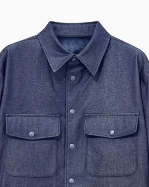 Giorgio Armani Blouson Jacket Oversized In Silk Blend Denim Twill