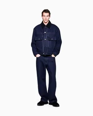Giorgio Armani 5-pocket Pant Oversized Denim In Cotton And Virgin Wool